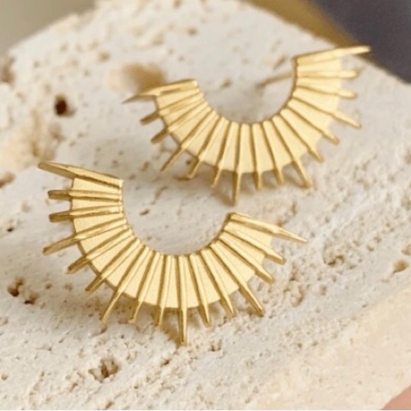 Jewelry | Sun Goddess Half Sun Semicircle Arc Spiky Radiating Sunbeams ...